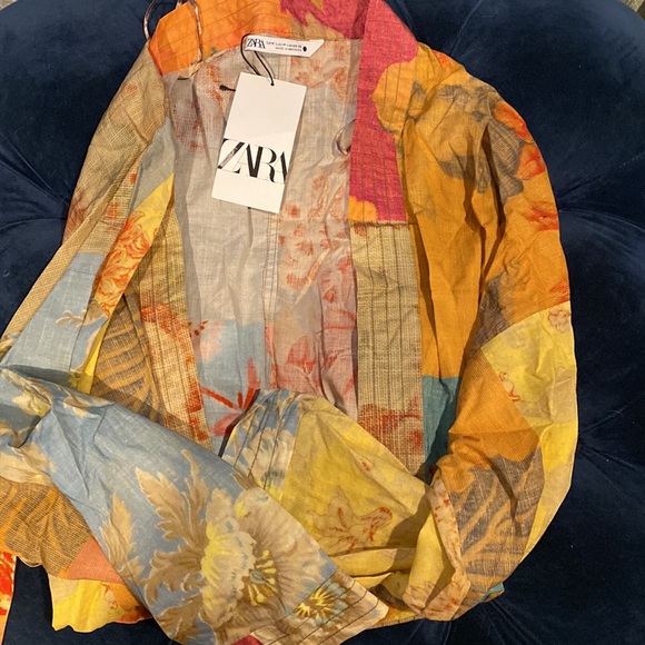 Zara | Tops | Zara Patchwork Print Kimono Top | Poshmark